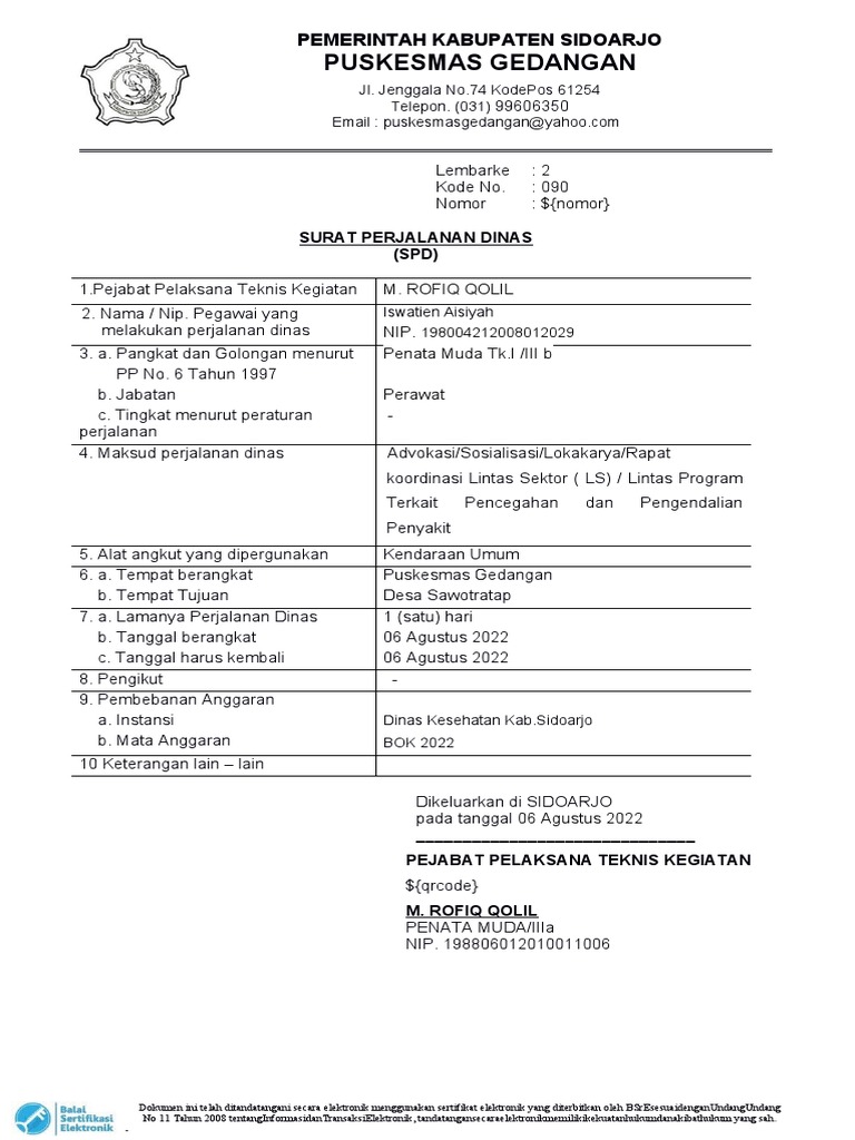 TEMPLATE SPPD 2 ORG - Copy Bok | PDF