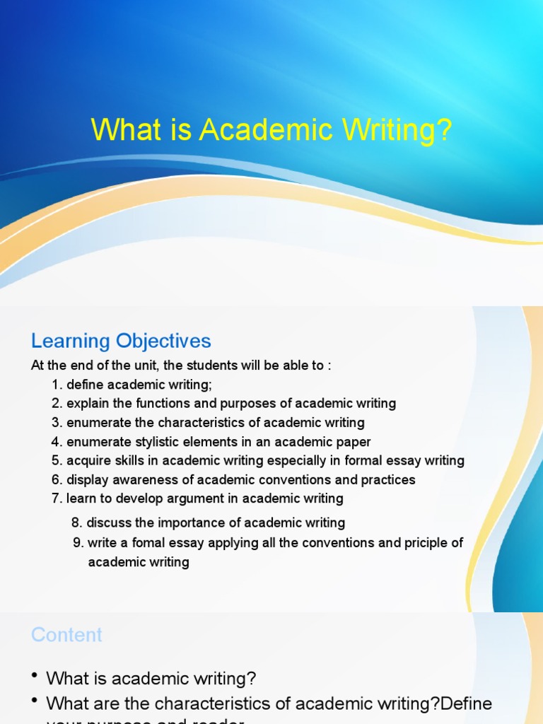 Academic Writing | PDF | Argument | Subject (Grammar)