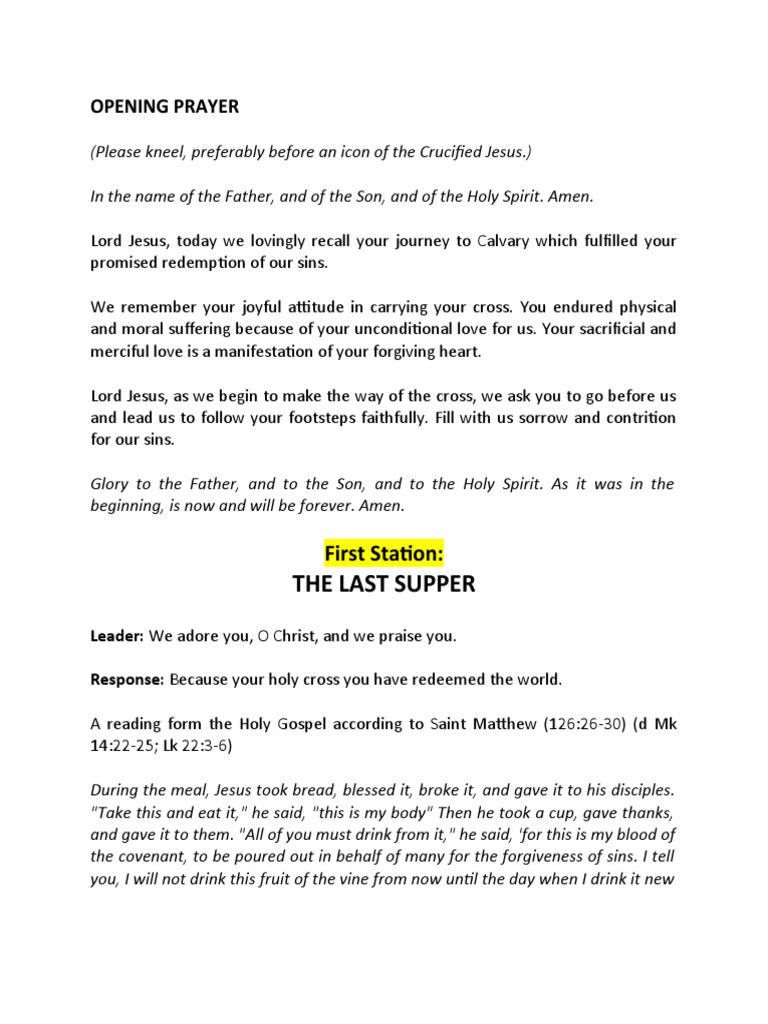 Stations of the Cross Prayers | PDF | Jesus | Lord's Prayer
