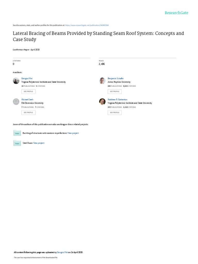 Wei Et Al SSRC 2020 | PDF | Buckling | Beam (Structure)