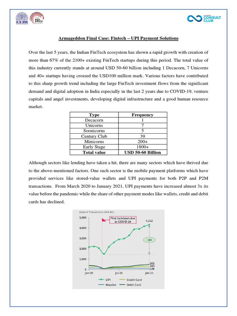 Armageddon Final Case: Fintech - UPI Payment Solutions | PDF ...