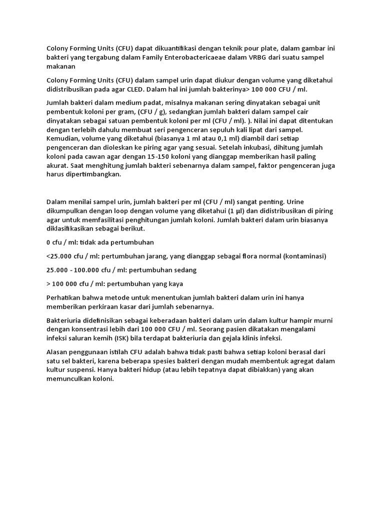 Colony Forming Units | PDF