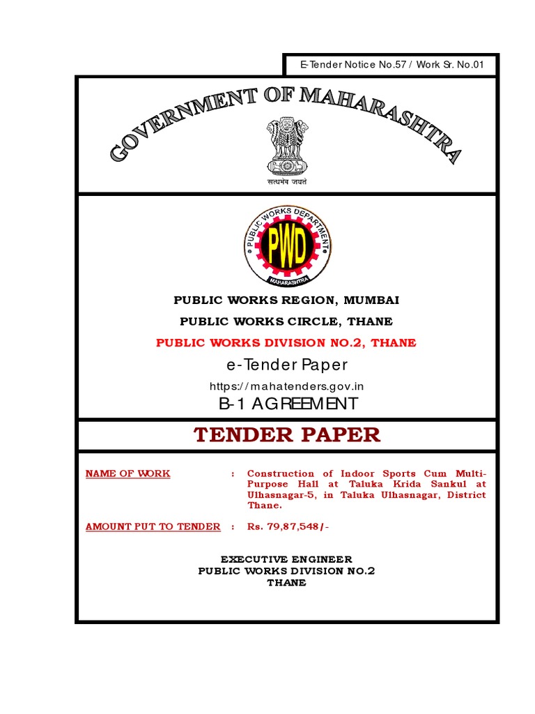 Tender Paper: B-1 Agreement | PDF | Money | Specification (Technical ...