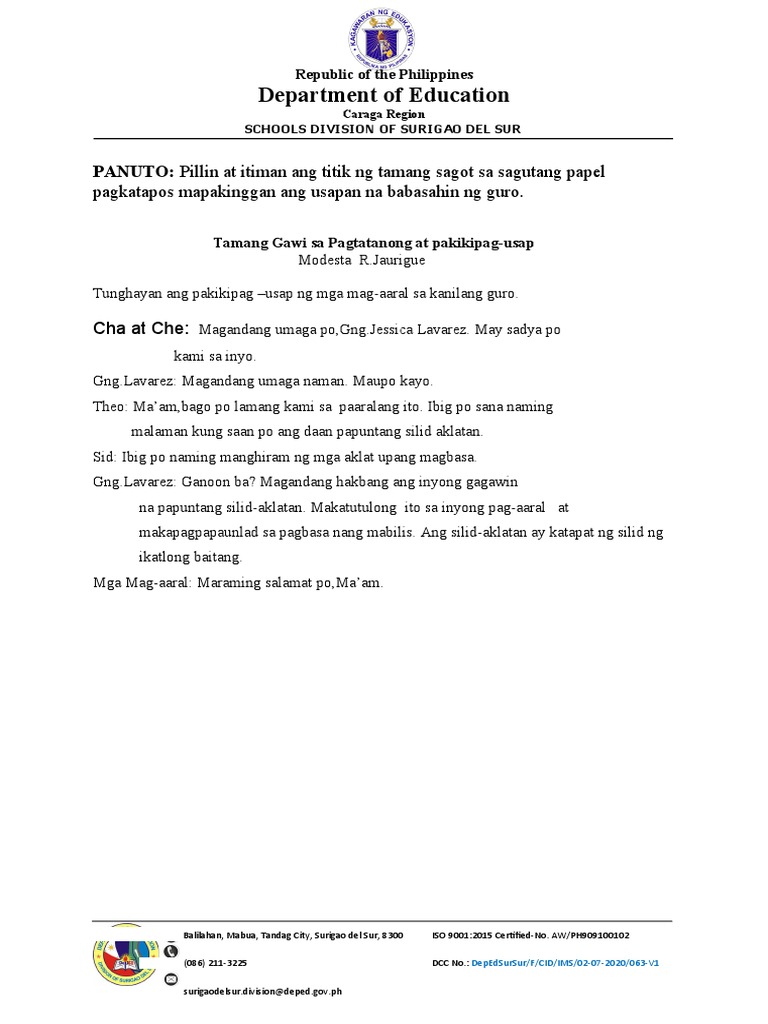 Filipino 3-MGA BABASAHIN | PDF