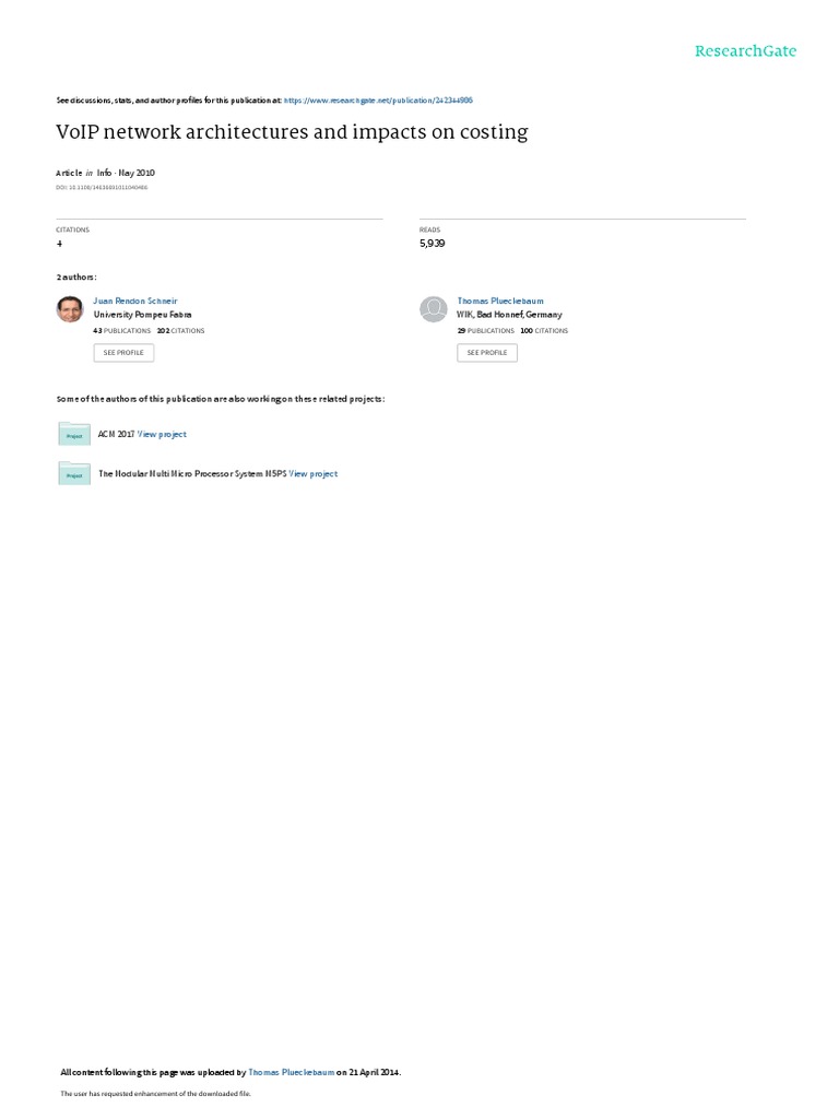 VoIP Network Architectures | PDF | Ip Multimedia Subsystem | Session Initiation Protocol