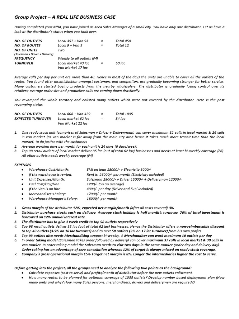 Group Project Final | PDF | Delivery (Commerce) | Cost