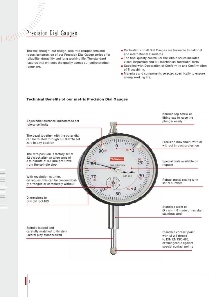 Precision Dial Gauges Analogue METRIC | PDF | Sheet Metal | Engineering ...