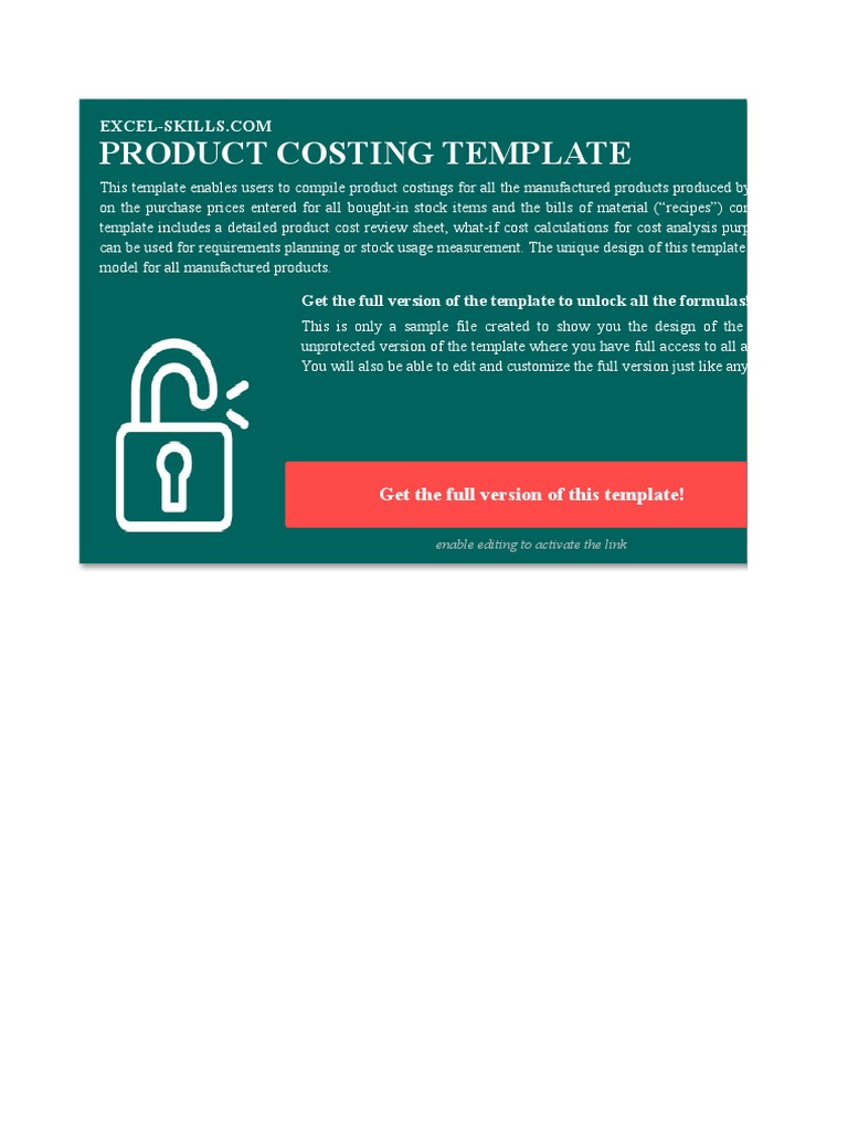 costing_sample | PDF | Microsoft Excel | Cost