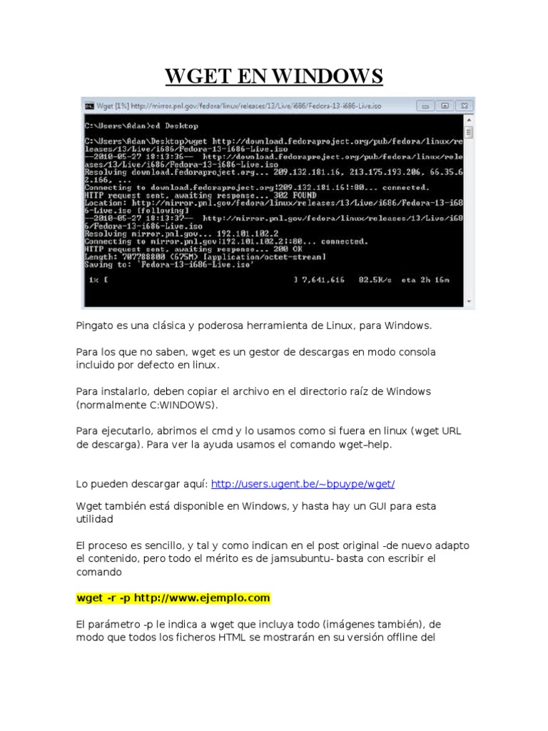 Wget en Windows | PDF | HTML | Archivo de computadora