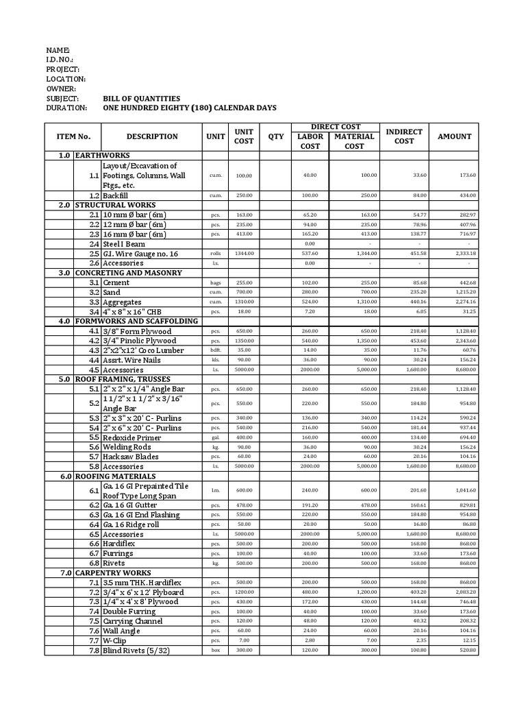 Cost Estimate | PDF | Plumbing | Building Engineering
