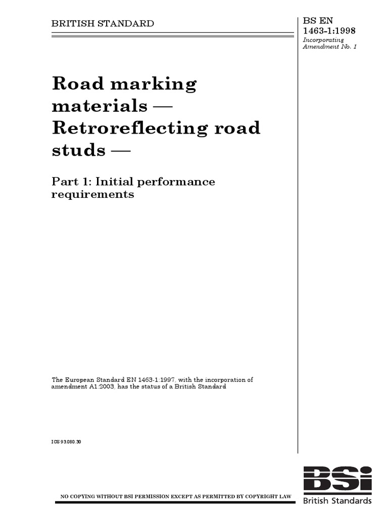 BS en 1463-1 - 1998 | PDF | European Union | Optics