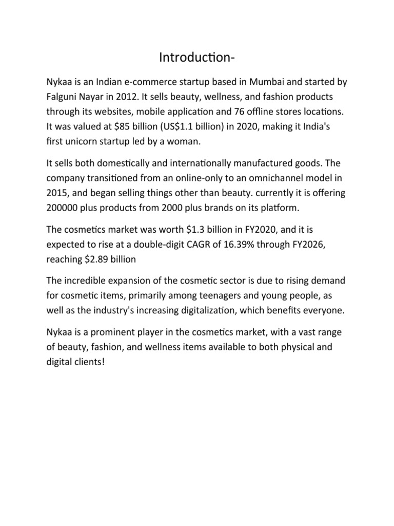 Nykaa Company Profile | PDF | Service Industries | Business