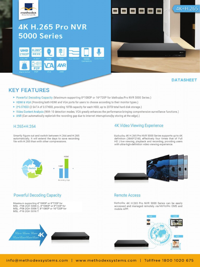 Methodex - NVR 5000 Series (8 & 16channel) | PDF