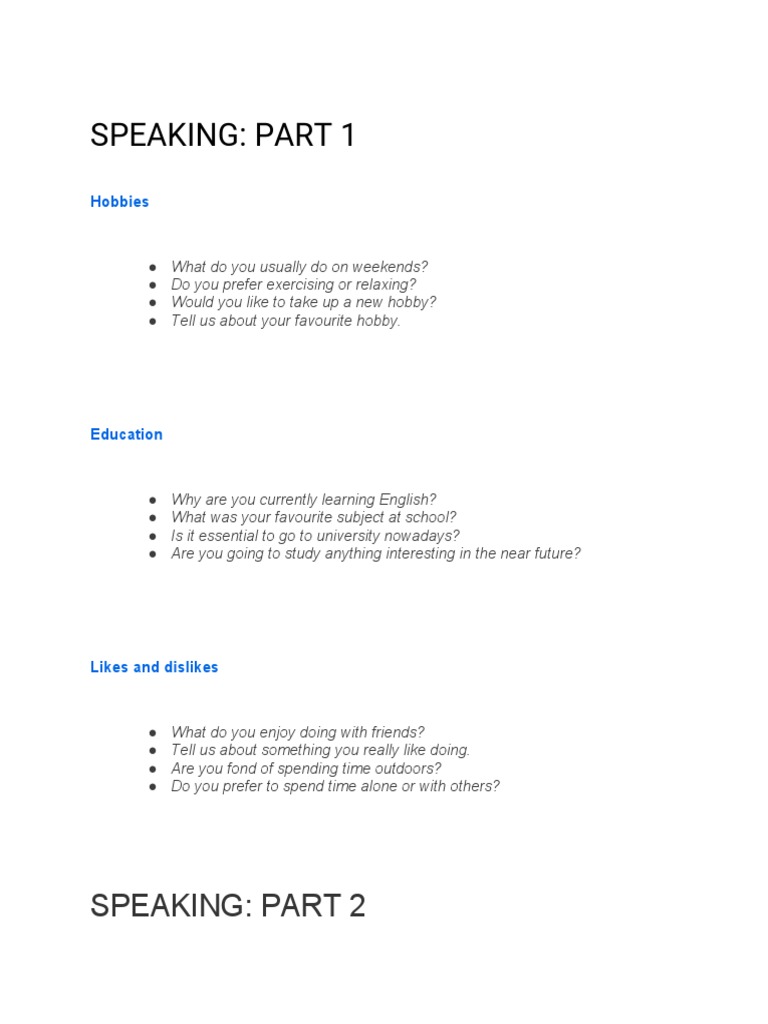 Mock Exam - Speaking Fce | PDF