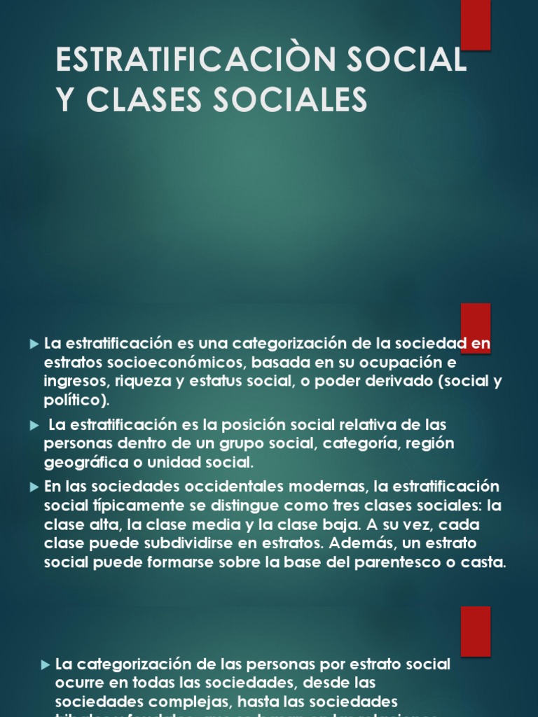 Estratificaciòn Social | PDF
