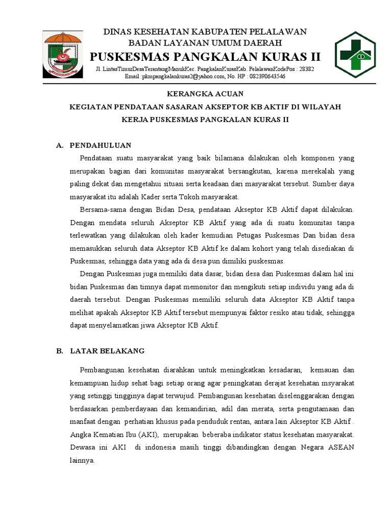 Pendataan Akseptor KB Aktif Puskesmas Pelalawan | PDF | Ilmu Sosial