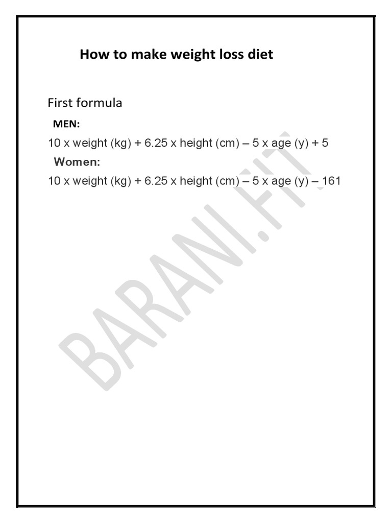 How To Make Weight Loss Plan | PDF | Wellness