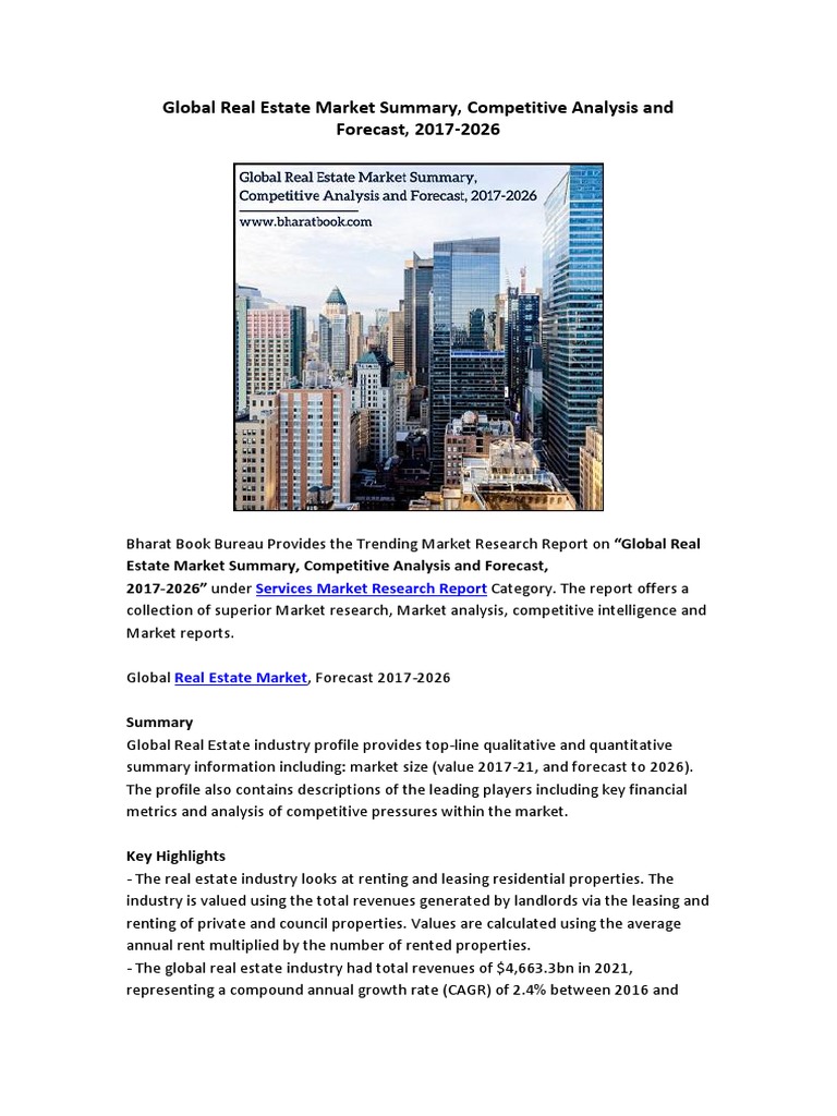 Global Real Estate Market Summary, Competitive Analysis and Forecast ...