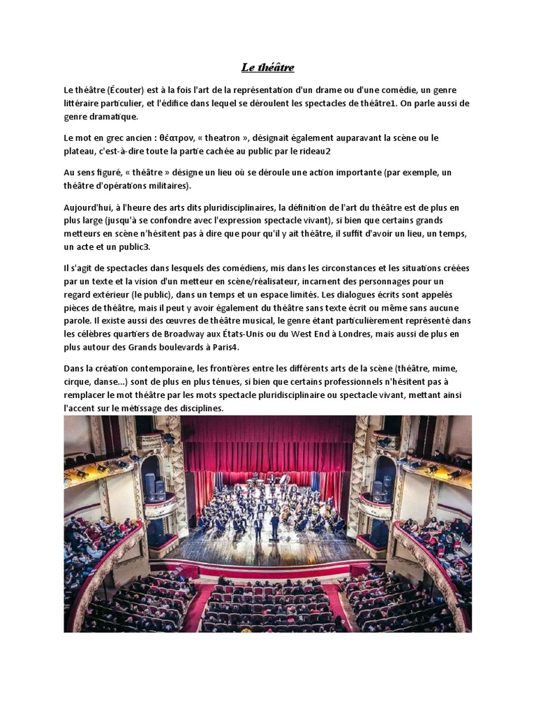 Introduction au théâtre et ses formes | PDF