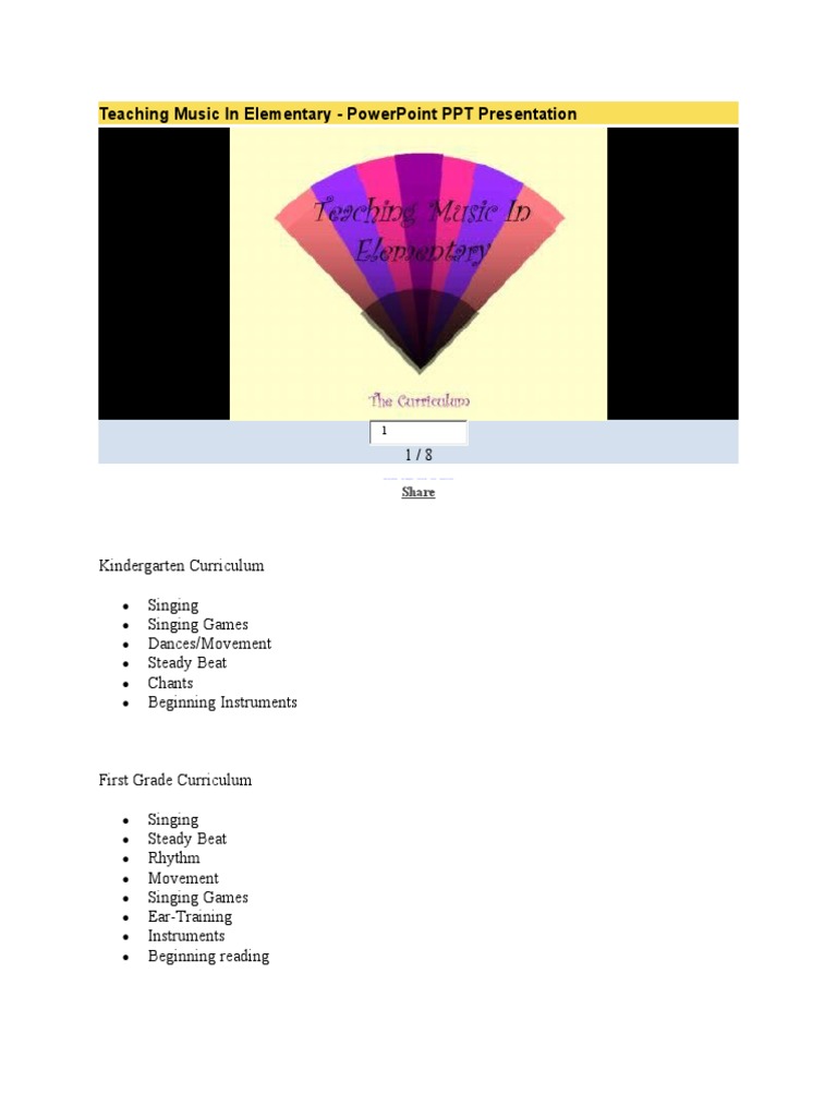 Teaching Music In Elementary 1 Pdf Music Education Teaching Method