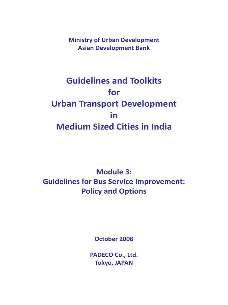 Guidelines For Bus Service Improvement | PDF | Taxes | Transport