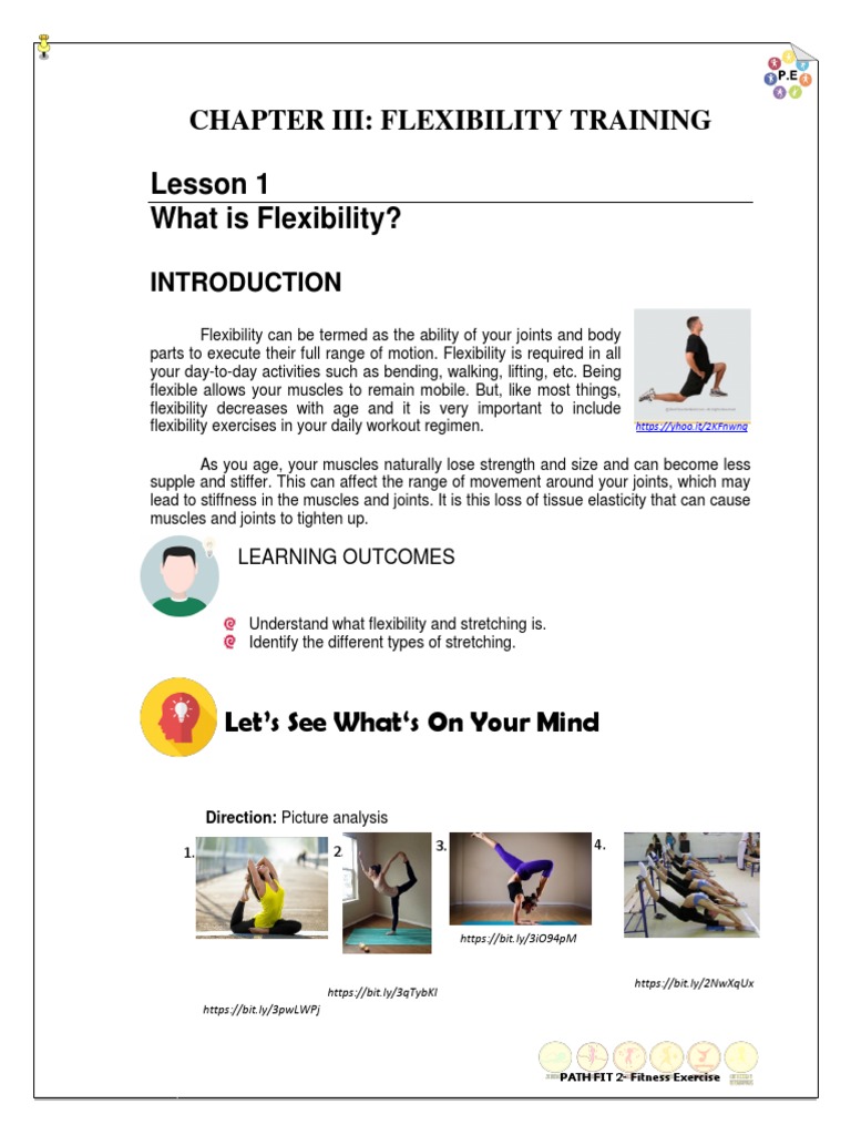 Chapter Iii: Flexibility Training Lesson 1 What Is Flexibility? | PDF ...