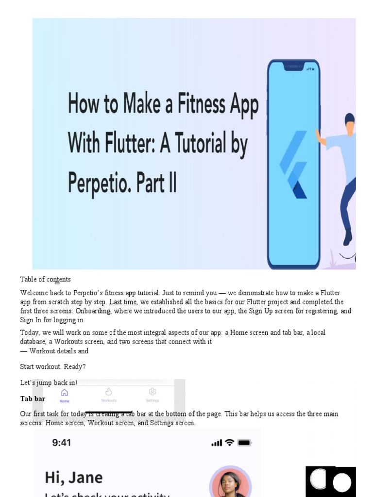 How To Make A Fitness App With Flutter - A Tutorial by Perpetio. Part ...