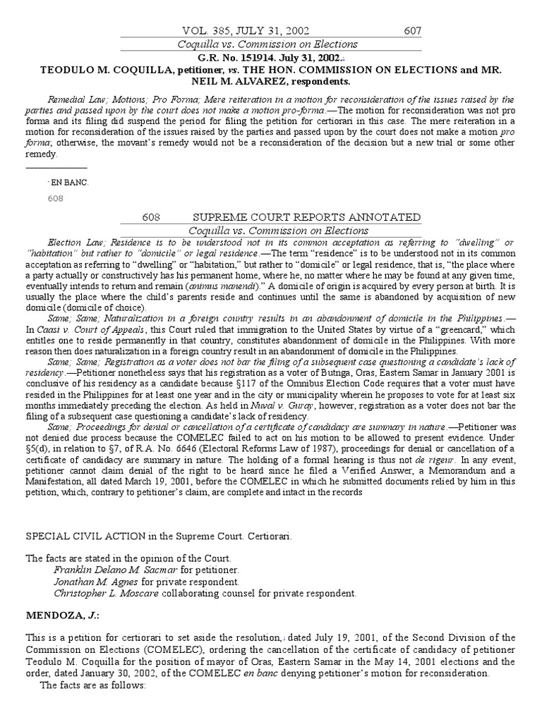 Citizen Consti Cases | PDF | Naturalization | Domicile (Law)