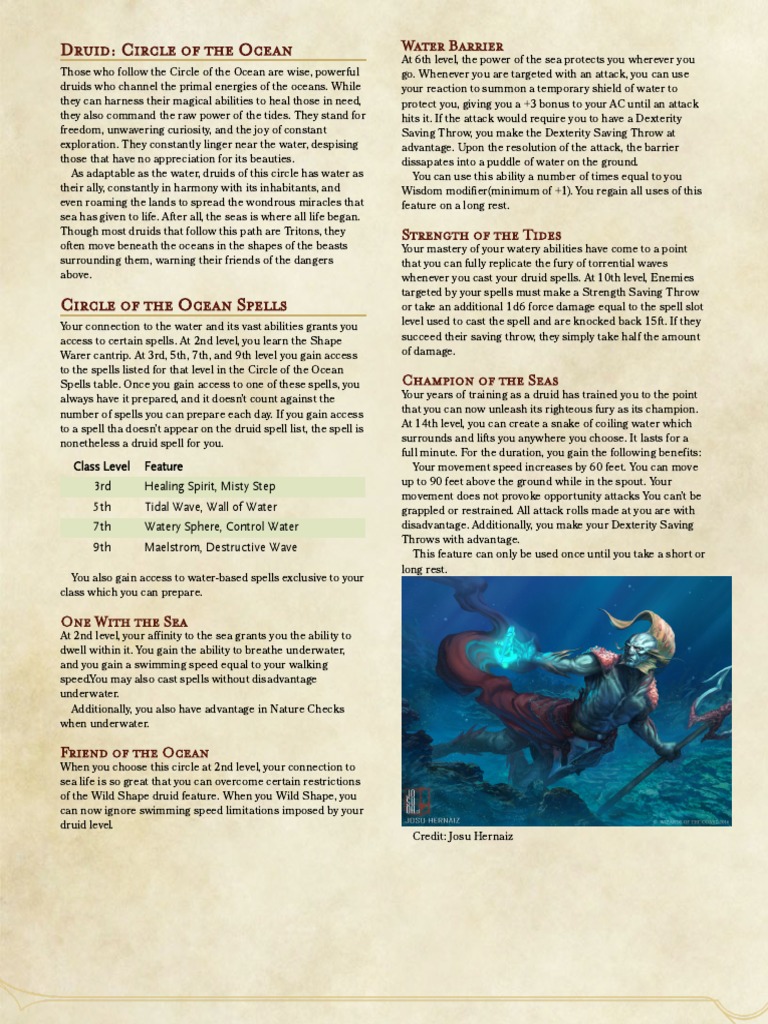 Druid - Circle of the Oceans v1 WIP | PDF | Sea