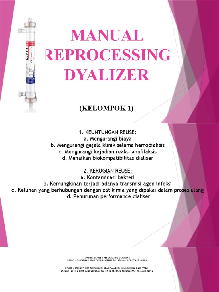 Manual Reprocessing Dyalizer | PDF
