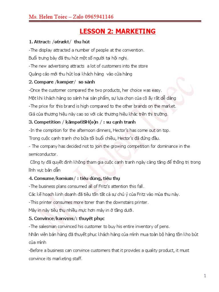 Lesson 2 Marketing | PDF