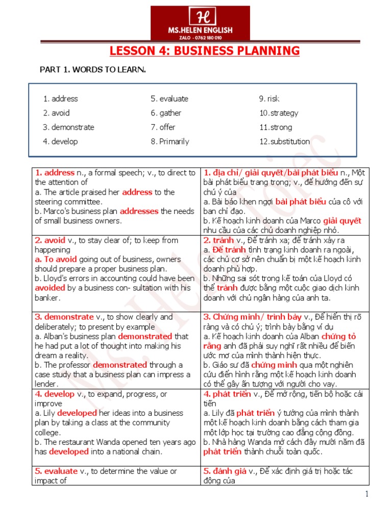 Lesson 4 Business Planning | PDF
