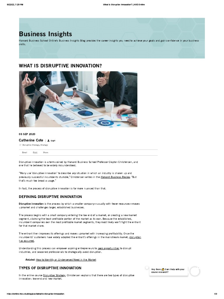 What Is Disruptive Innovation - HBS Online | PDF | Disruptive ...