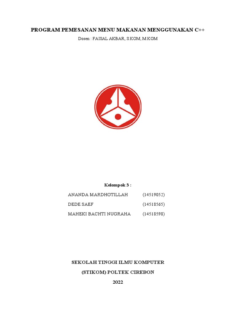 Pemesanan Menu Makanan C++ | PDF