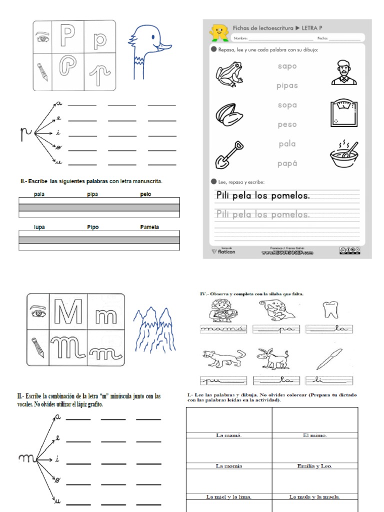 Repaso Letra M y P | PDF