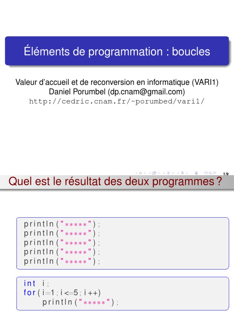 Éléments de Programmation: Boucles: Valeur D'accueil Et de Reconversion ...
