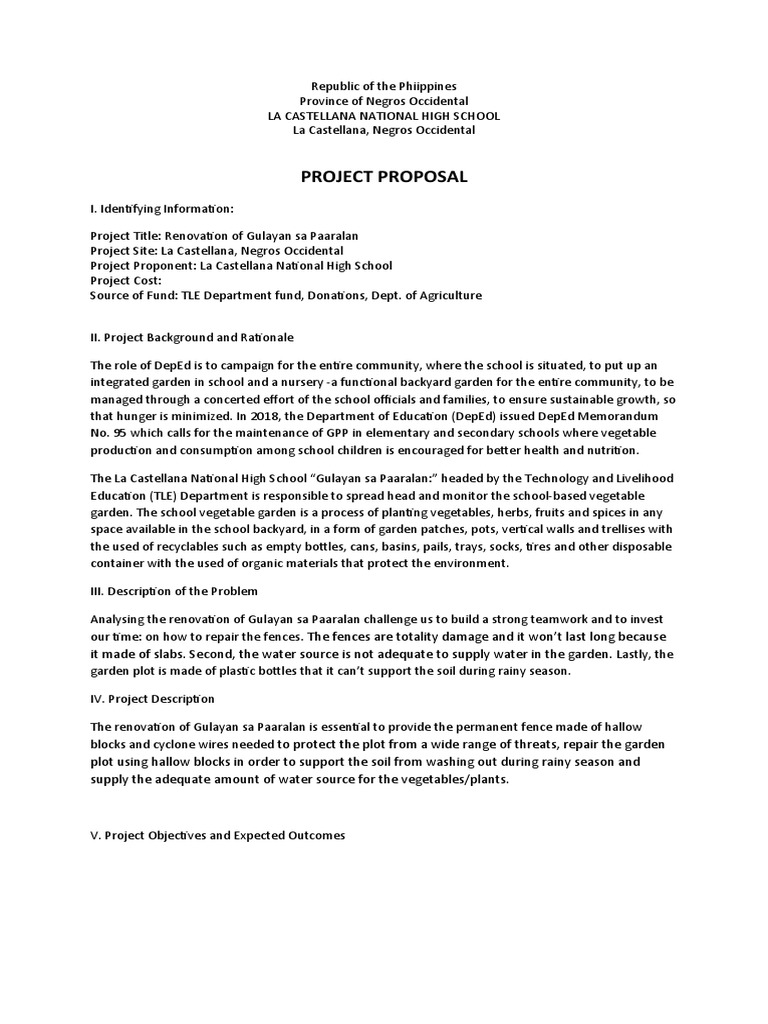 Project Proposal For Gulayan | PDF | Vegetables | Gardens