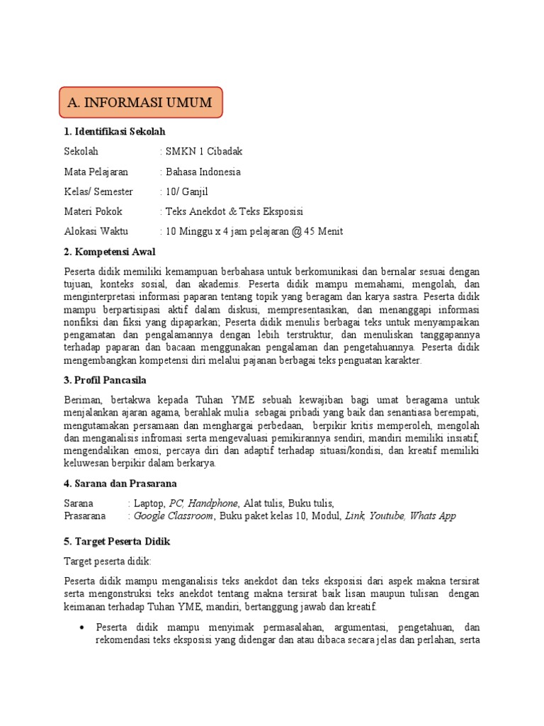 Modul Anekdot & Eksposisi | PDF