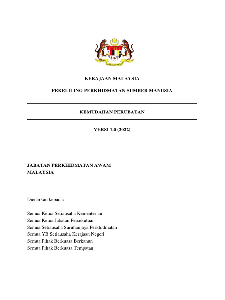 2022 - JPA PDF - Kemudahan Perubatan | PDF