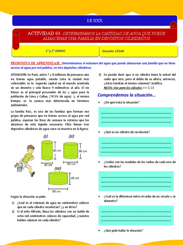 1°y2° - ACTIVIDAD 3 | PDF | Rectángulo | Volumen