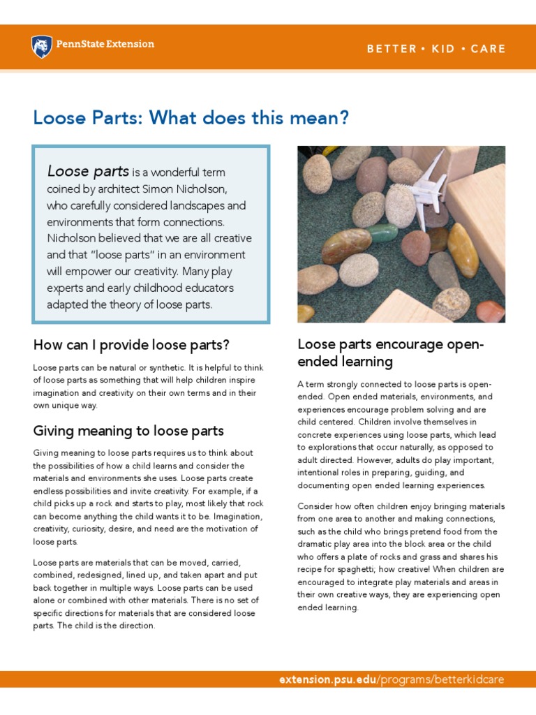 Loose Parts: What Does This Mean? | PDF | Creativity | Experience