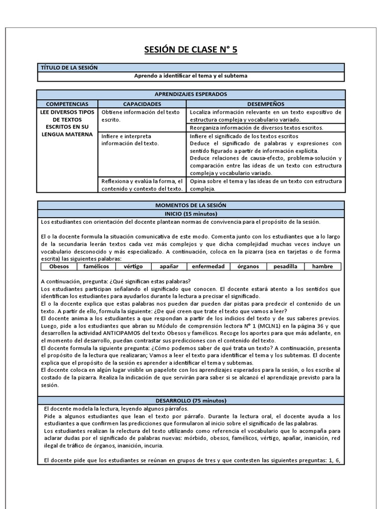Aprendiendo a identificar el tema y los subtemas de un texto: Una guía ...