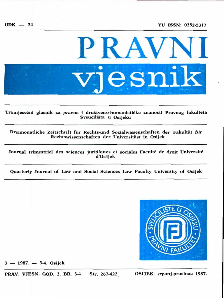 Pravni Vjesnik 1987 3 4 | PDF
