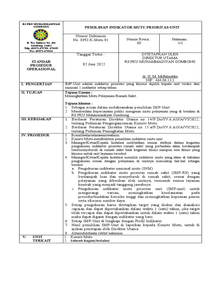 Spo Pemilihan Imp-Unit | PDF