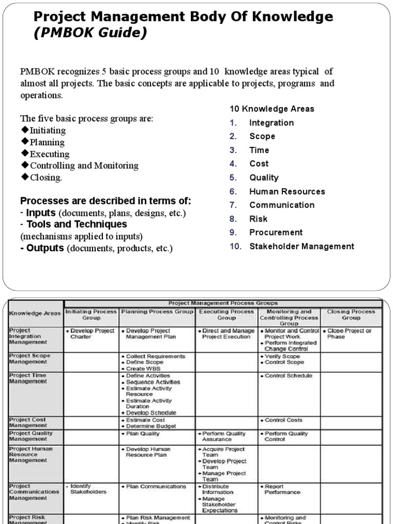 PMBOK Guide Project Management Basics | PDF | Project Management | Business
