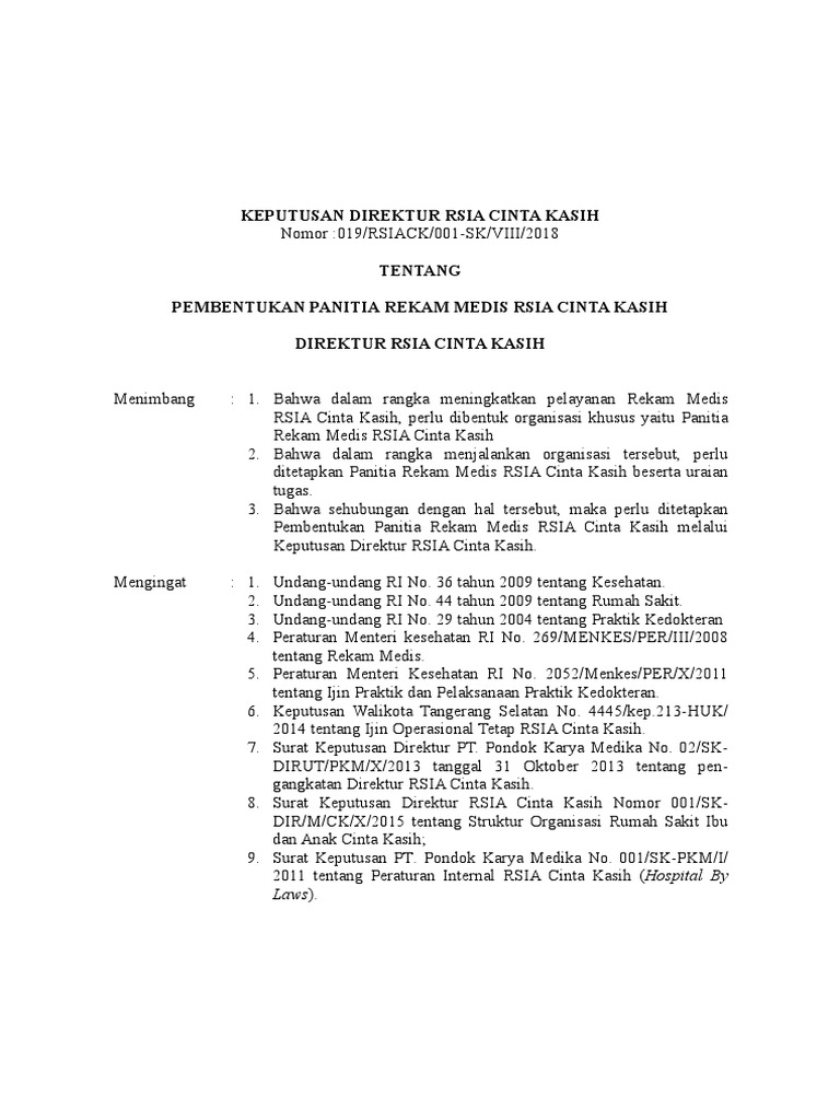 SK Pembentukan Panitia RM | PDF