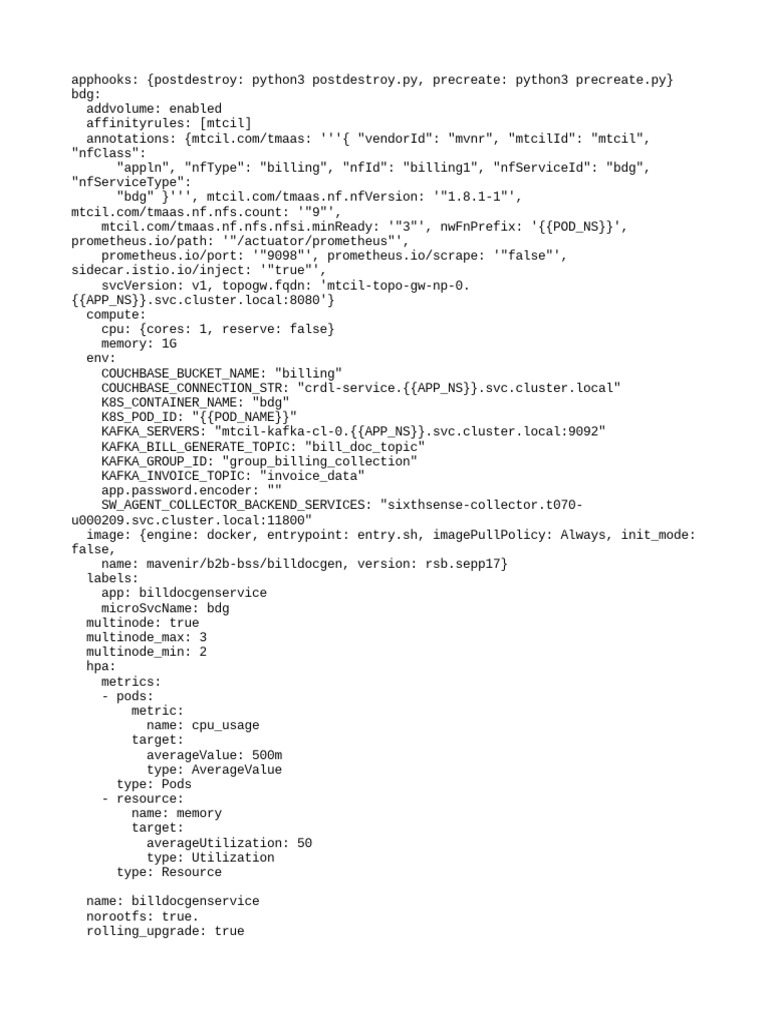 Billdocgen Manifest Config | PDF | Data Transmission | Software Engineering
