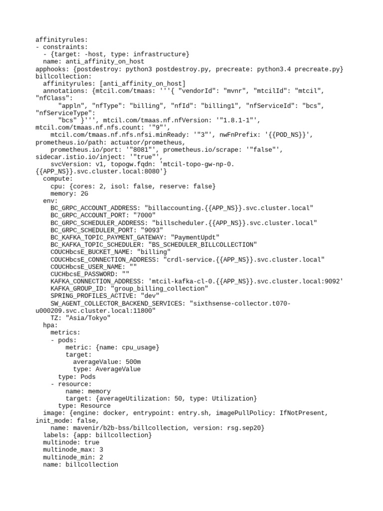 Billcollection Config Manifest | PDF | Software | Computer File Formats