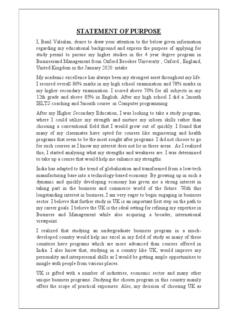 Statement of Purpose | PDF | Learning | Knowledge