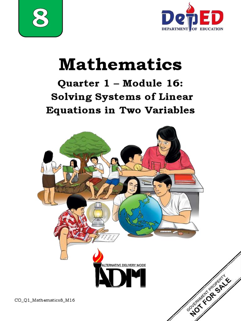 Math8 q1 Mod16 Solving Systems of Linear Equations in Two Variables v2 | PDF | Equations ...